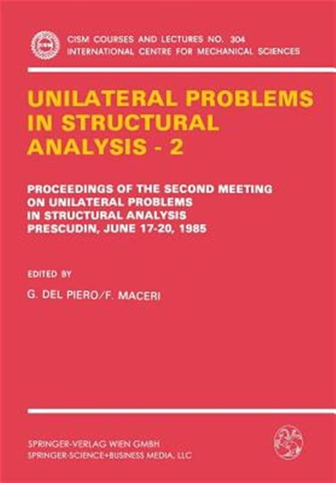 CISM International Centre For Mechanical Sciences Unilateral Problems