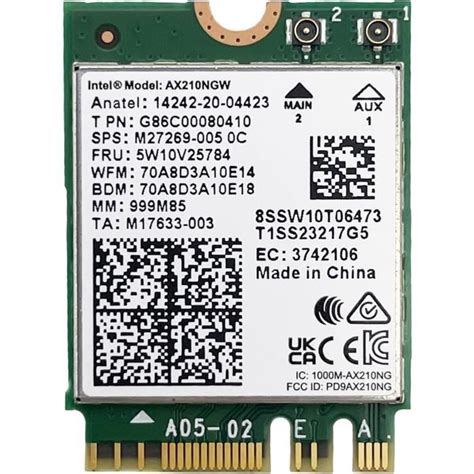 Carte WiFi AX210NGW Module Intel WiFi 6E 802 11ac AX WiFi 6e évolutif
