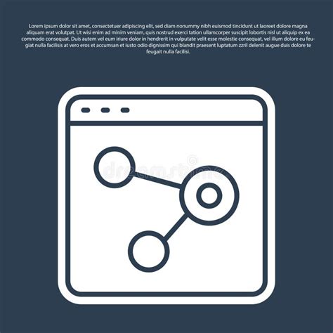 Blue Line Browser Window Icon Isolated On Blue Background Vector Stock Illustration
