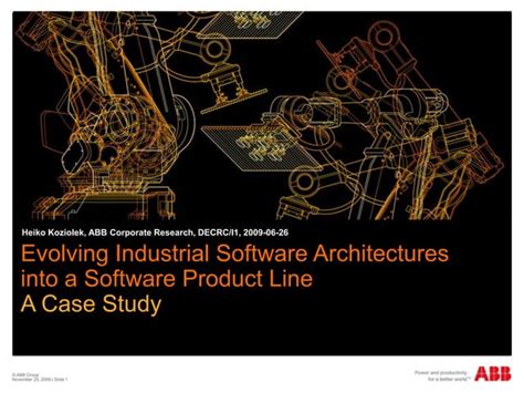Evolving Industrial Software Architectures Into A Software Product Line