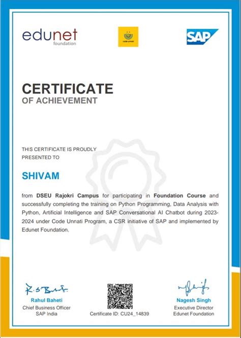 shivam gautam on linkedin successfully completing the training on