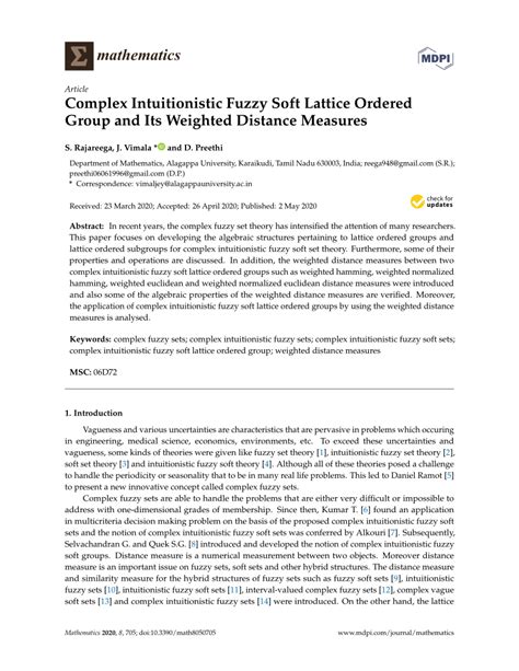 pdf complex intuitionistic fuzzy soft lattice ordered group and its weighted distance measures