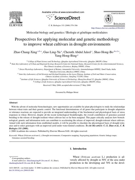 Wheat Drought Pdf Quantitative Trait Locus Gene