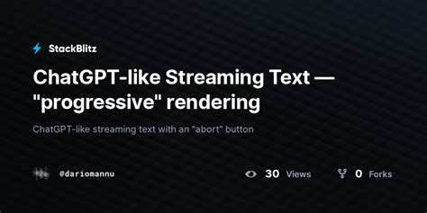 ChatGPT Like Streaming Text Progressive Rendering StackBlitz