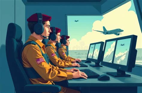 Military Personnel Monitor Nuclear Missile Launch Amid Global Tensions Stock Image Image Of