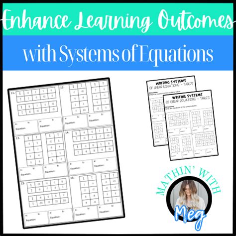 Writing Systems Of Linear Equations From Tables Algebra 1 Teks Worksheets Library