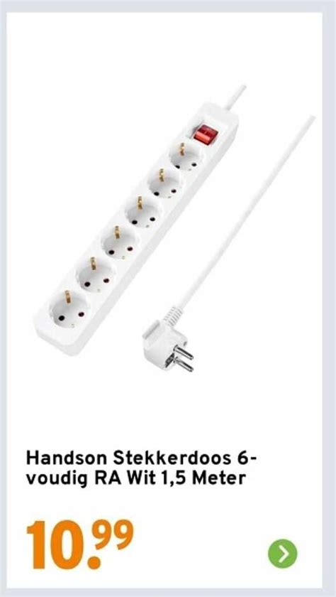 Handson Stekkerdoos 6 Voudig Ra Wit 1 5 Meter Aanbieding Bij GAMMA