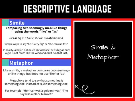 Descriptive Language Adjective Metaphor And Simile Made By Teachers