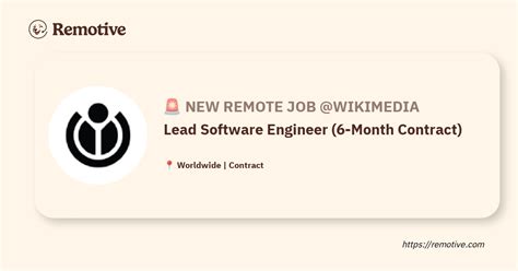 Hiring Lead Software Engineer 6 Month Contract Wikimedia