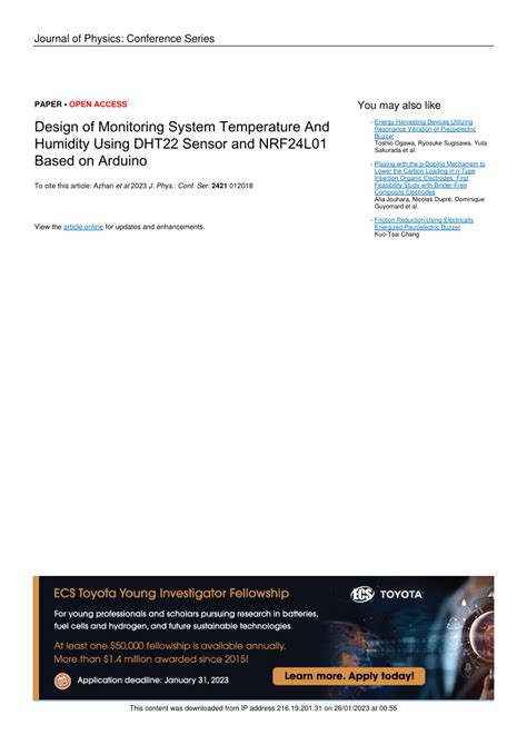 Pdf Design Of Monitoring System Temperature And Humidity Using Dht22