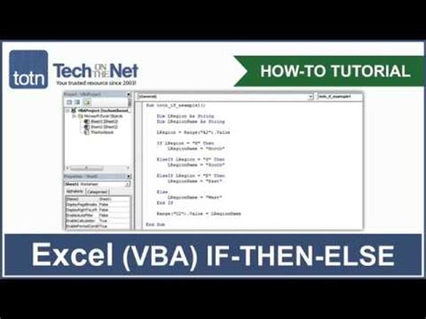 How To Use The IF THEN ELSE Statement In Excel VBA YouTube