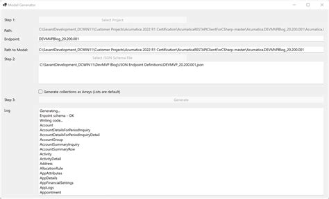 Using The Endpoint Model Generator Tool For Rest Api Client