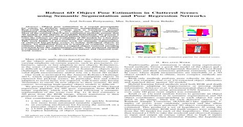 Pdf Robust 6d Object Pose Estimation In Cluttered Scenes Using Pdfslidenet