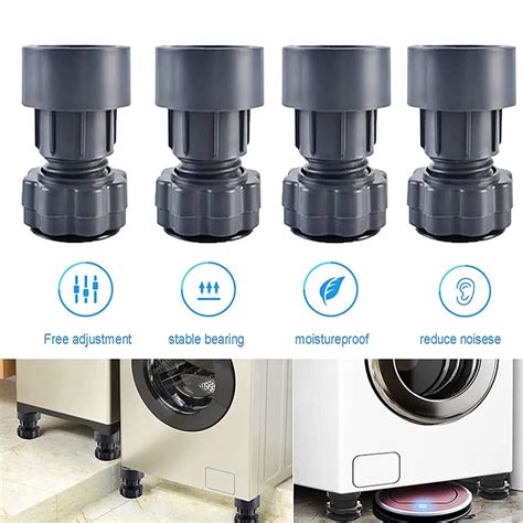 높이 조절 가능한 세탁기 발 패드 고정 미끄럼 방지 패드 댐퍼 스탠드 진동 방지 냉장고 베이스 4 개 Aliexpress