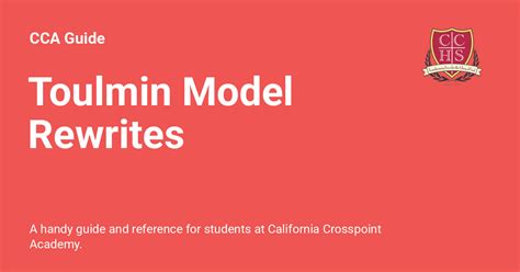 Toulmin Model Rewrites Cca Guide