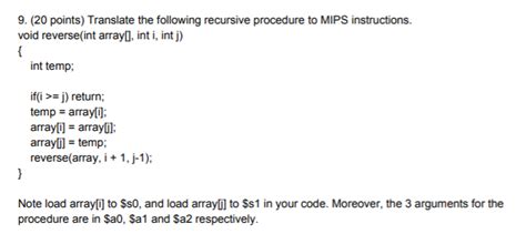 Solved Points Translate The Following Recursive Chegg