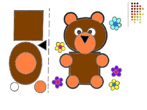 мишка из геометрических фигур шаблоны для аппликаций