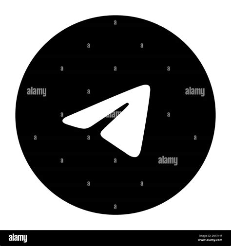 Telegram Instant Messaging App Icon Black Silhouete Circle Shape