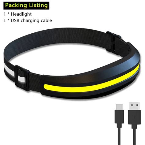 Lx300 Cob Running Headlamp Red White Light Source Led Headlight Usb C Rechargeable Flashlight