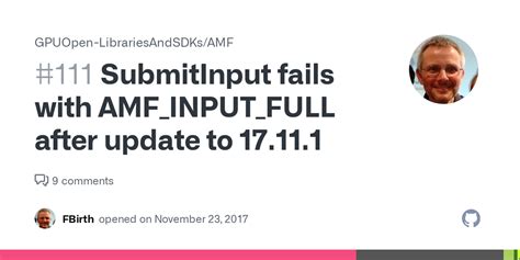 Submitinput Fails With Amf Input Full After Update To Issue Gpuopen