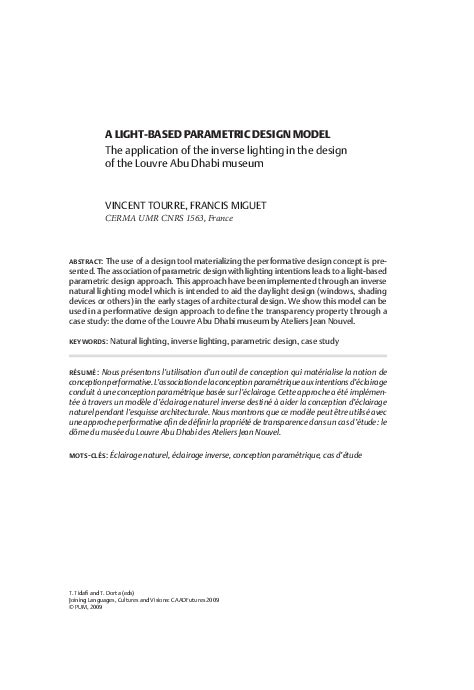 Pdf A Light Based Parametric Design Model The Application Of The Inverse Lighting In The