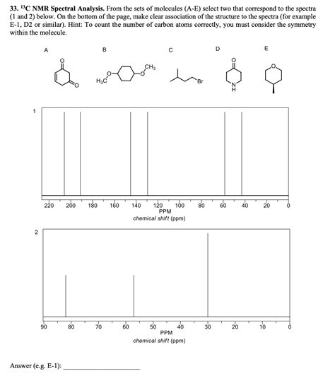 Solved C NMR Spectral Analysis From The Sets Of Chegg Com