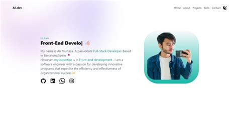 Ali Murtaza On Linkedin Portfolio Webdevelopment React Nextjs