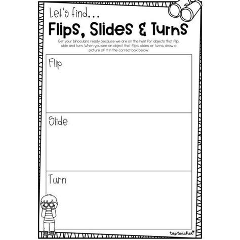 Lets Find Flips Slides Turns Top Teacher Worksheets Library