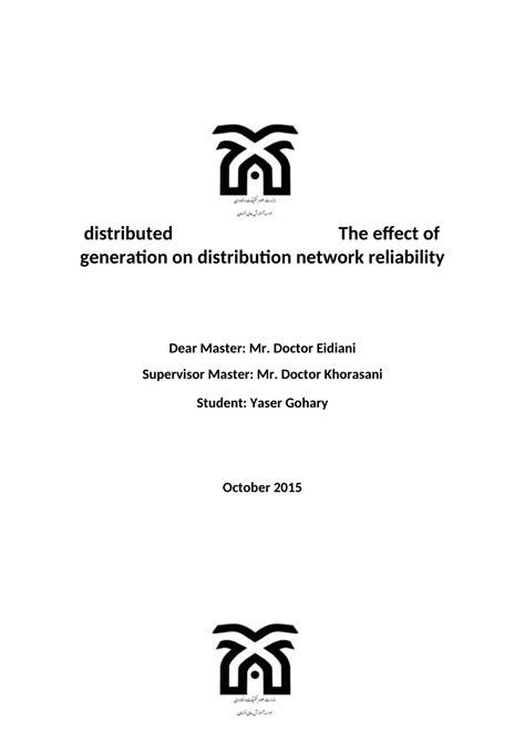 Pdf The Effect Of Distributed Generation On Distribution Network