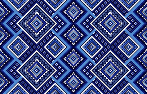 Geometric Ethnic Seamless Pattern Traditional Tribal Style Decorations Blue Design For