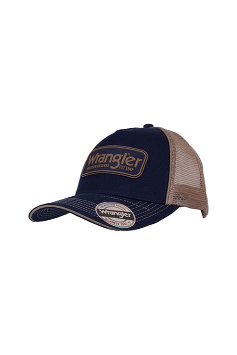 Wrangler Trucker Cap 'Adrian' Navy/Tan | Pakenham Western