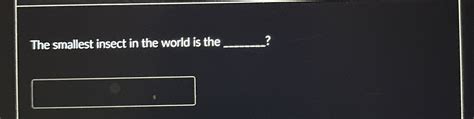Solved The Smallest Insect In The World Is The Q