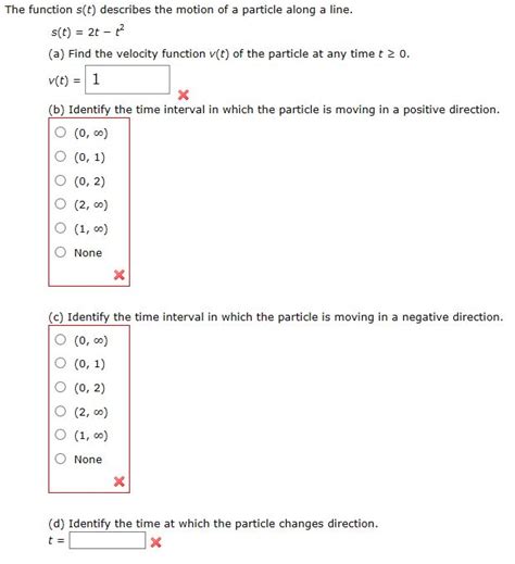 Solved The Function S T Describes The Motion Of A Particle