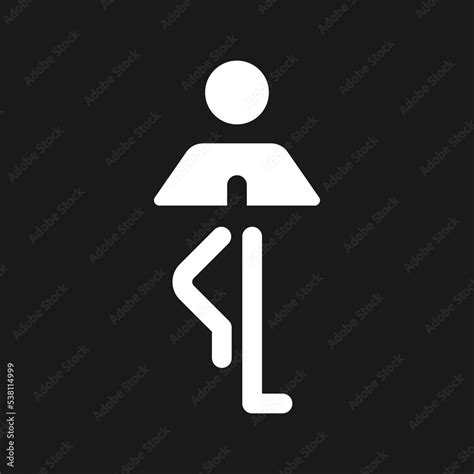 Tree Pose Dark Mode Glyph Ui Icon Yoga Pose Balancing Asana User Interface Design White
