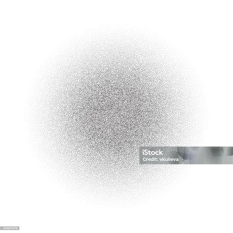 그레인 서클 그라디언트 뾰족한 둥근 모양 방사형 확률적 도트워크 텍스처 무작위 그런 지 소음 배경 검은 점 구체 하프톤 벡터 흑백 개념에 대한 스톡 벡터 아트 및 기타