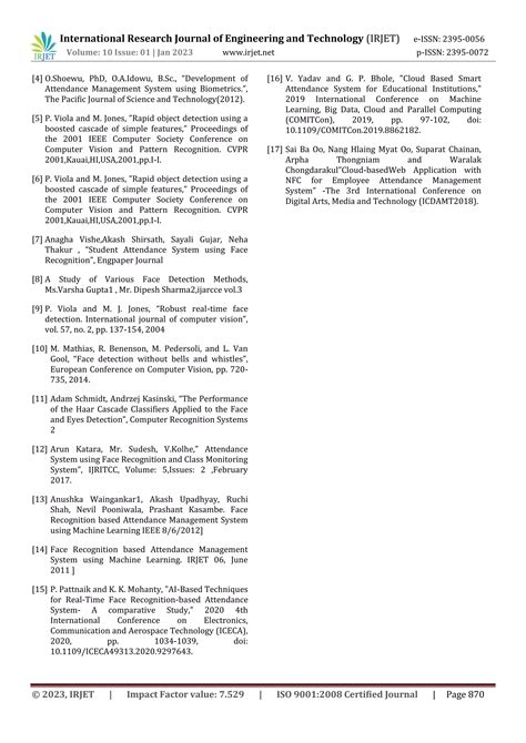 Implementation Of Automatic Attendance Management System Using Harcascade And Lbph Algorithms Pdf