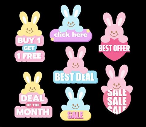Premium Vector Sale Tags With Bunny For Campaign Promotion Ad
