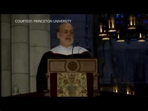 Ben Bernankes Advice For Success Princeton Youtube