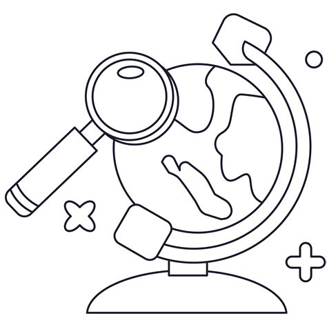 Globe Educational Sticker Outline 2d Illustration 27125098 Png