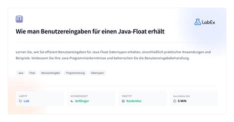 Wie Man Benutzereingaben Für Einen Java Float Erhält Labex