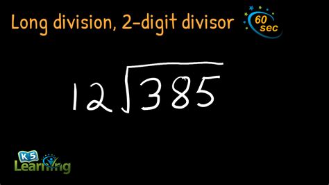 Long Division 2 Digit Divisor Sample Problem K5 Learning
