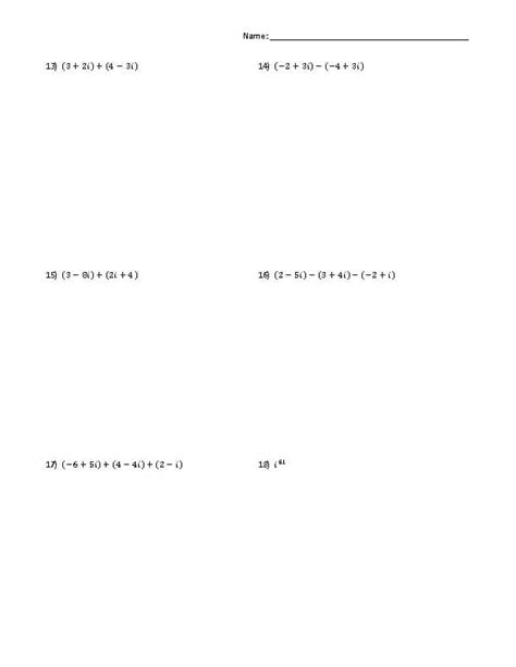 Simplifying Complex Numbers By Msquared Tpt