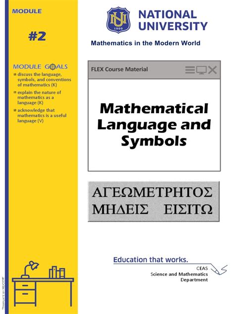 Cm 2 Mmw Chapter 2 Mathematics As A Language And Symbols Pdf Mathematics English Language