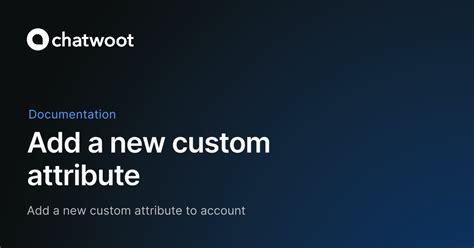 add a new custom attribute chatwoot developer docs