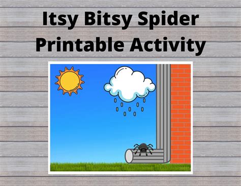 Itsy Bitsy Spider Printable Activity Nursery Rhyme Story Board Pdf