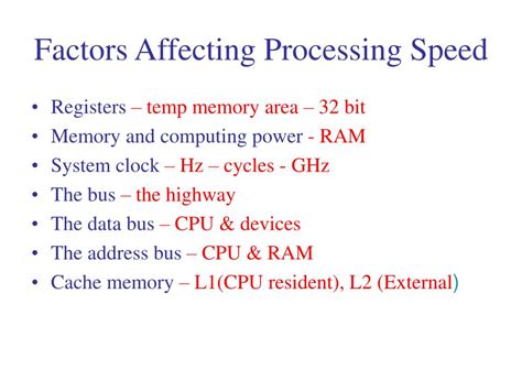PPT Lecture No Central Processing Unit Memory And Its Types Factors Affecting Speed
