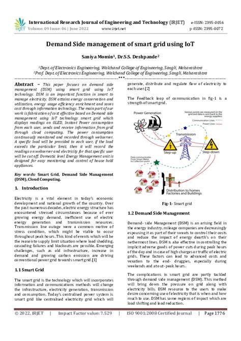 Pdf Demand Side Management Of Smart Grid Using Iot
