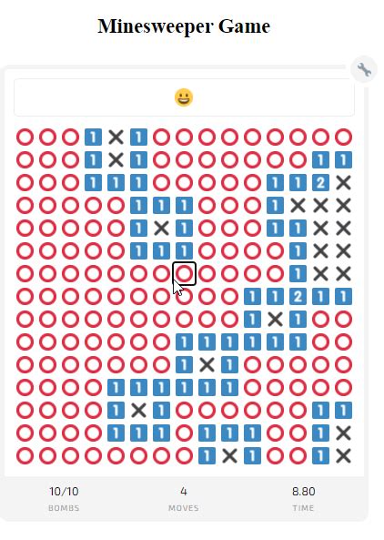 Minesweeper Game Using Javascript Sourcecodester