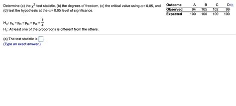 solved do determine a the x2 test statistic b the