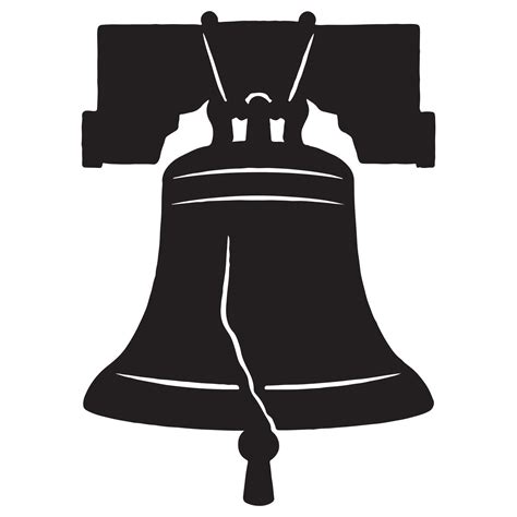 Iconic Black And White Illustration Of A Liberty Bell With A Clapper